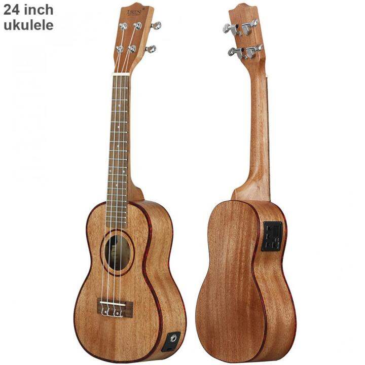 24 Inch Electroacoustic Ukulele Abalone Shell Edge 18 Fret Four Strings ...