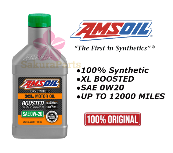 (MADE IN USA) Amsoil 100% Synthetic 0w20 XL BOOSTED Synthetic Engine ...