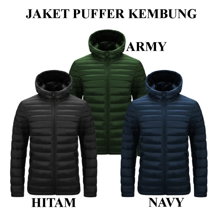 (TERMURAH) JAKET PUFFER PRIA WARNA NAVY HITAM HIJAU ARMY - JAKET GUNUNG ...