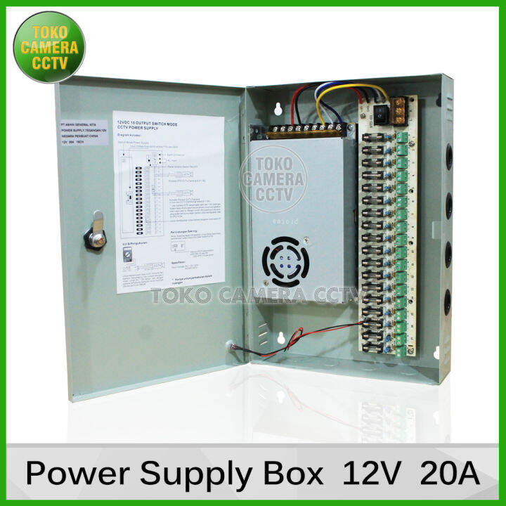 Power Supply CCTV Box 12V 20A - 18 Channel | Lazada Indonesia