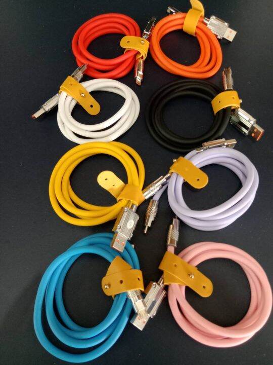Original USB Liquid Silicone Cable Metal 6A Type C Fast Charge Cable ...