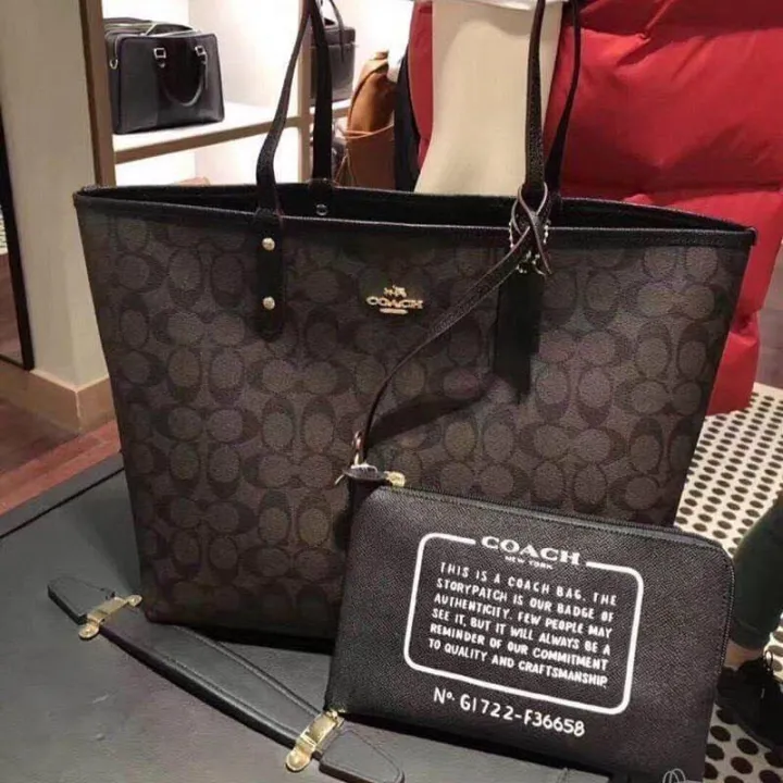 Coach Authentic Reversible City Tote in Signature F36658 - Brown ...