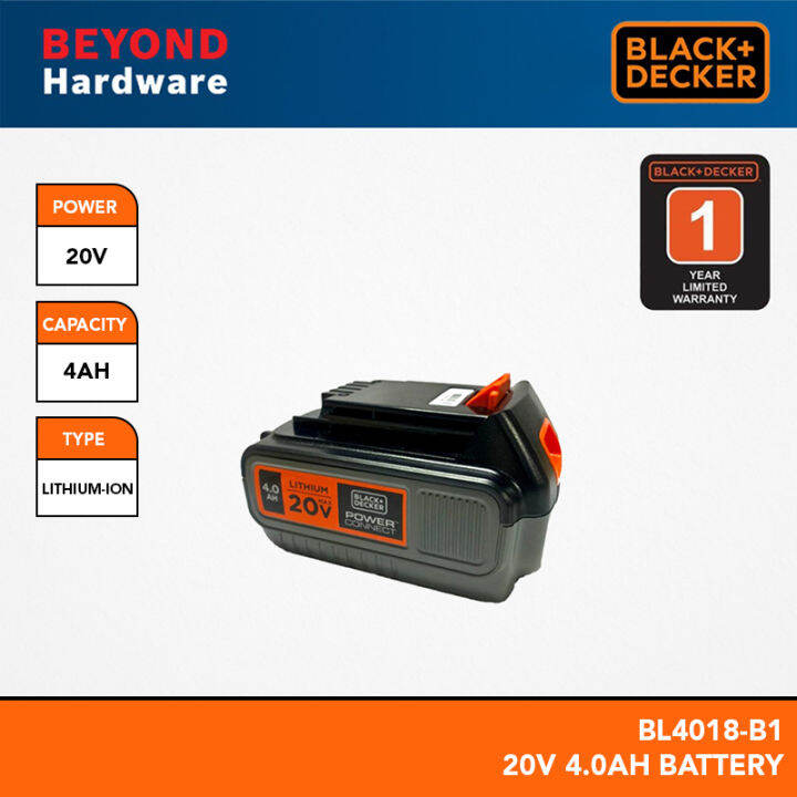 BLACK & DECKER 20V 4.0Ah Battery - BL4018-B1 | Lazada