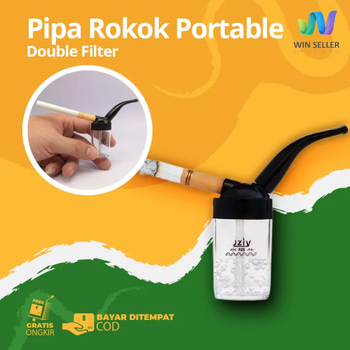 Pipa Rokok Portable Pipa Roko Filter Tabung Bahan Akrilik Double Filter ...