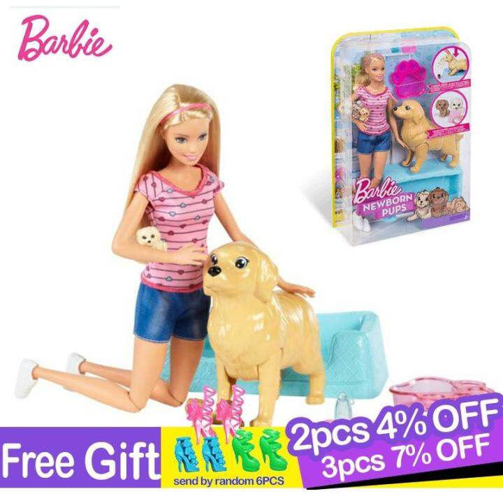 Original Barbie Newborn Pups Doll & Pets Toy Set Genuine Dog Baby Care ...