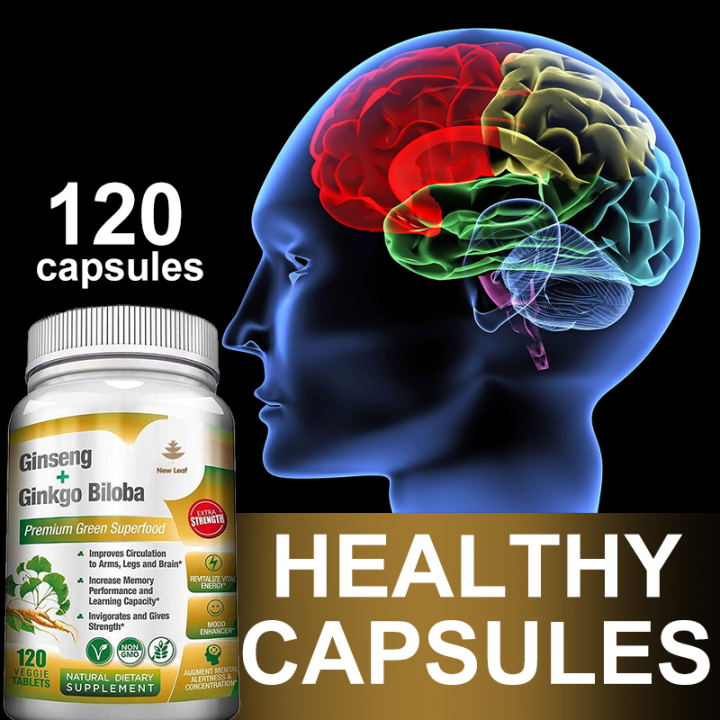 Panax Ginseng + Ginkgo Biloba Tablets - Premium Non-GMO/Vegan Superfood ...
