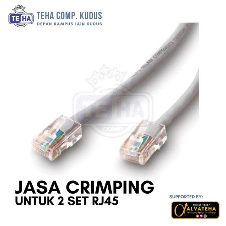 Krimping Kabel RJ45 UTP Cat5 Cat6 Plus Konektor Crimping Jaringan LAN ...
