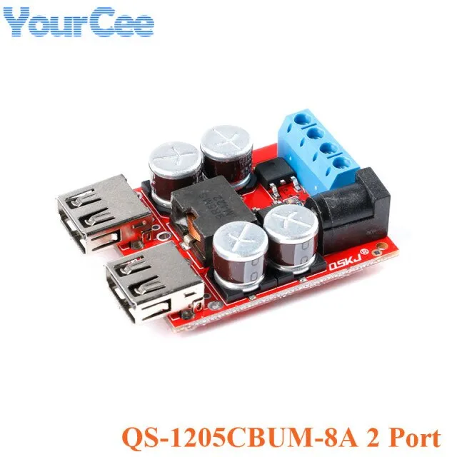DC DC 5โวลต์8A S TEP Down บั๊กควบคุมโมดูลแหล่งจ่ายไฟ2/4พอร์ต USB เอาท์พุทสำหรับชาร์จมือถือคณะ ...