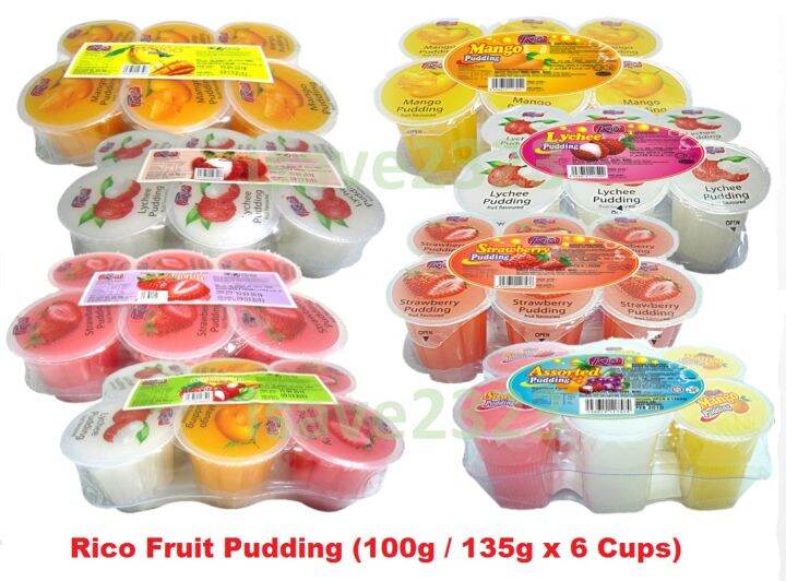 Rico Fruit Pudding (100g / 135g x 6 cups) | Lazada