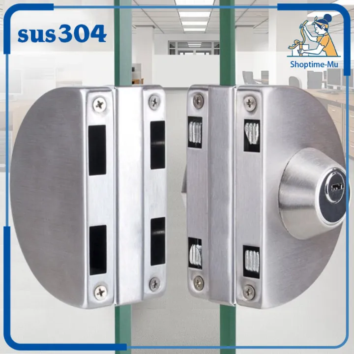 Stainless Steel 304 Pintu Kunci Tutup Push Sliding Gate Lock Glass ...