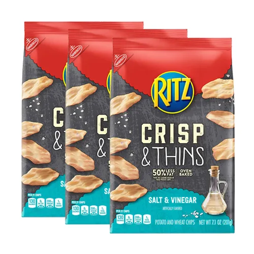 Nabisco Ritz Salt & Vinegar Crisp & Thins Chips 3 Pack (201g per Pack ...