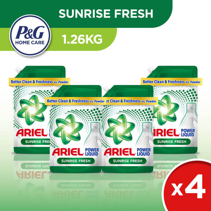 [Bunlde of 4] Ariel Liquid Detergent Sunrise Fresh 1.26KG Refill (Laundry, Detergent) | Lazada PH