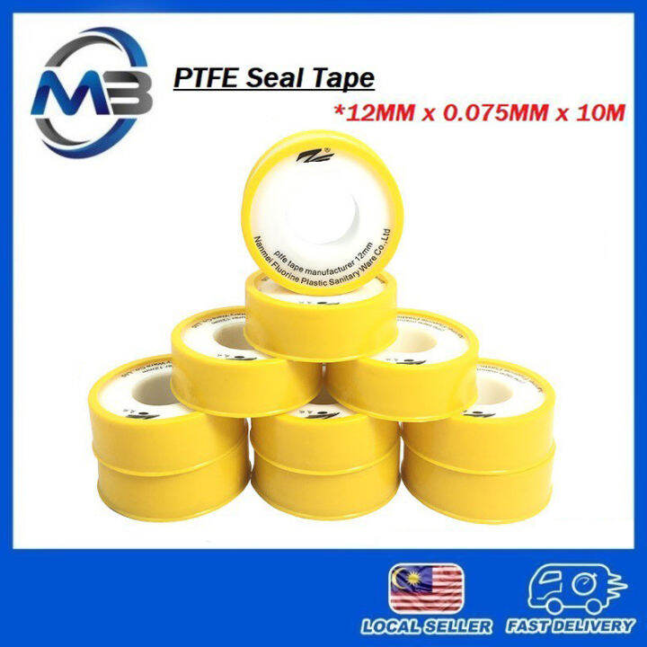 PTFE Seal Tape 12mm x 0.075mm x 10m Water Pipe White P.T.F.E. Seal Tape 水喉白胶布 | Lazada