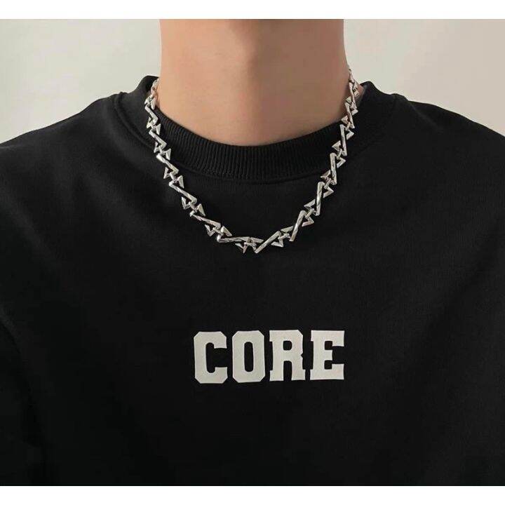 Dây chuyền thép titan dạng xương đan kiểu dáng hip hop unisex | Lazada.vn