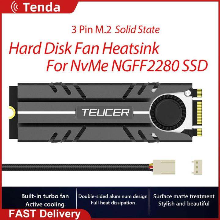 TEUCER 3 Pin M.2 Solid State Hard Disk Fan Heatsink Aluminum Alloy ...