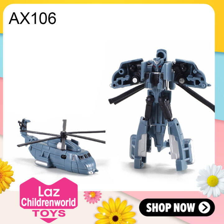 Transformer Mini Fighter Plane Car Figure Model Deforming Robot Kids ...