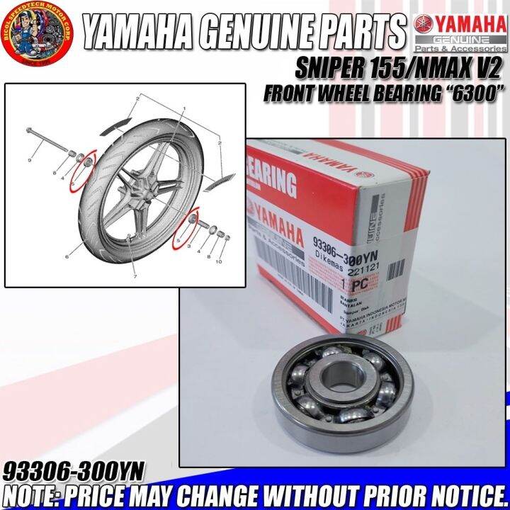 SNIPER 155/NMAX V2 FRONT WHEEL BEARING 6300 (YGP) (GENUINE: 93306-300YN ...