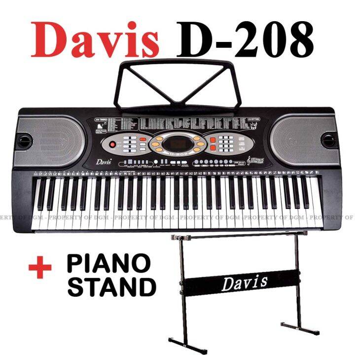 61 keys Electronic Keyboard Davis D-208 with Piano Stand | Lazada PH