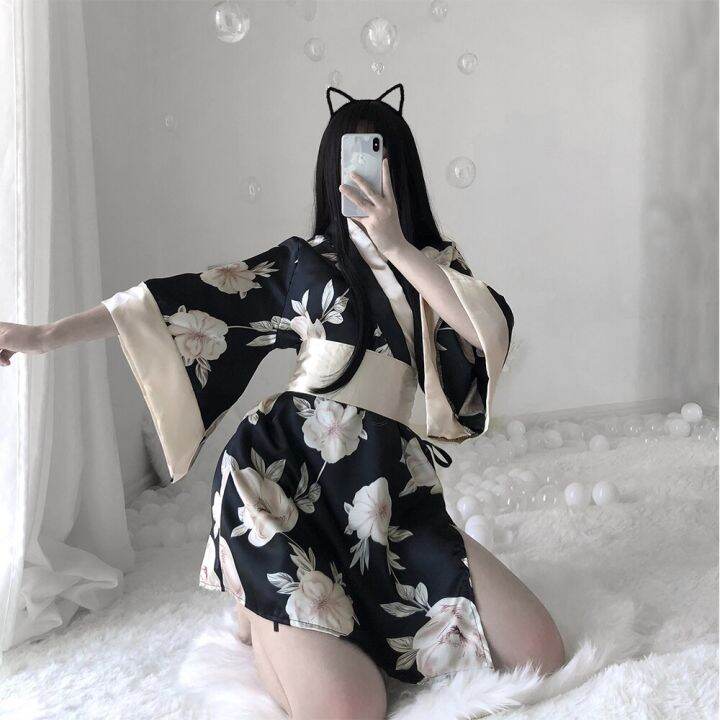 New Fashion Dressing Gown Women Sakura Kimono Lovely Japanese Uniform Robe Floral Bathrobe Short