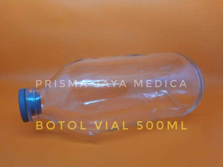 BOTOL KACA TUTUP KARET 500ML / BOTOL ASI 500ML / BOTOL INFUS 500ML ...