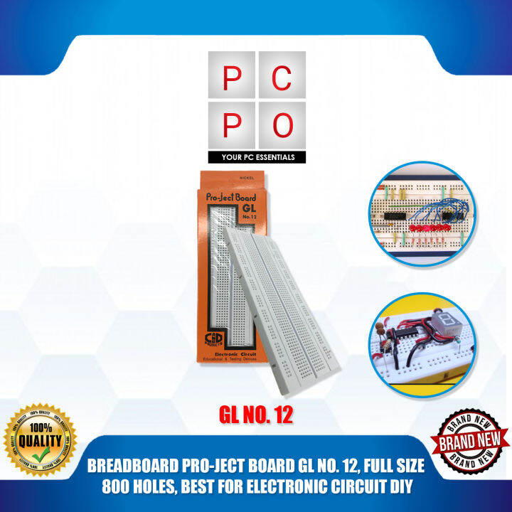 BREADBOARD PRO-JECT BOARD GL NO. 12, FULL SIZE 800 HOLES, BEST FOR ...