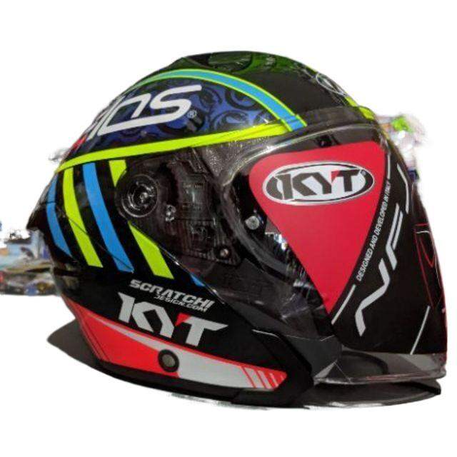 KYT NFJ HALF FACE DUAL VISOR HELMET face motor motorcycle helmet gdr ...