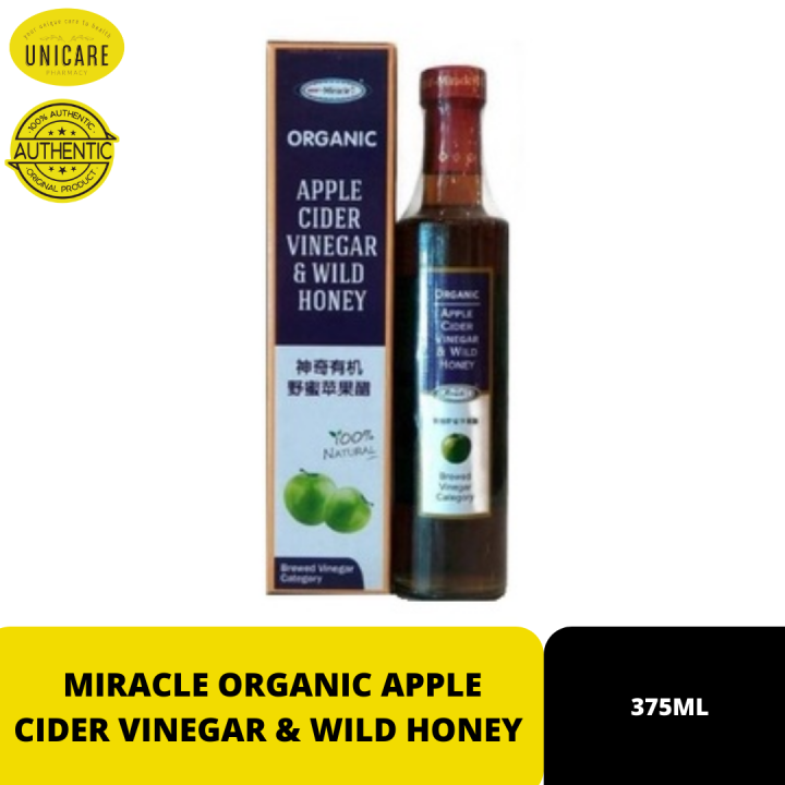 MIRACLE ORGANIC APPLE CIDER VINEGAR & WILD HONEY (375ML) | Lazada