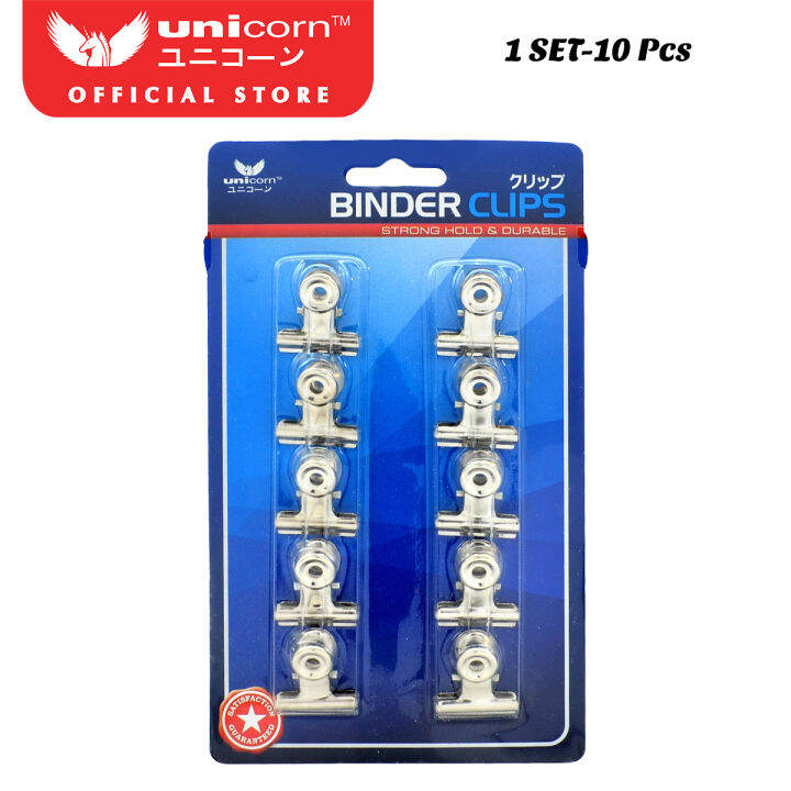 Unicorn Stationery Spring Bullnose Bulldog Round Metal Clamp Steel ...