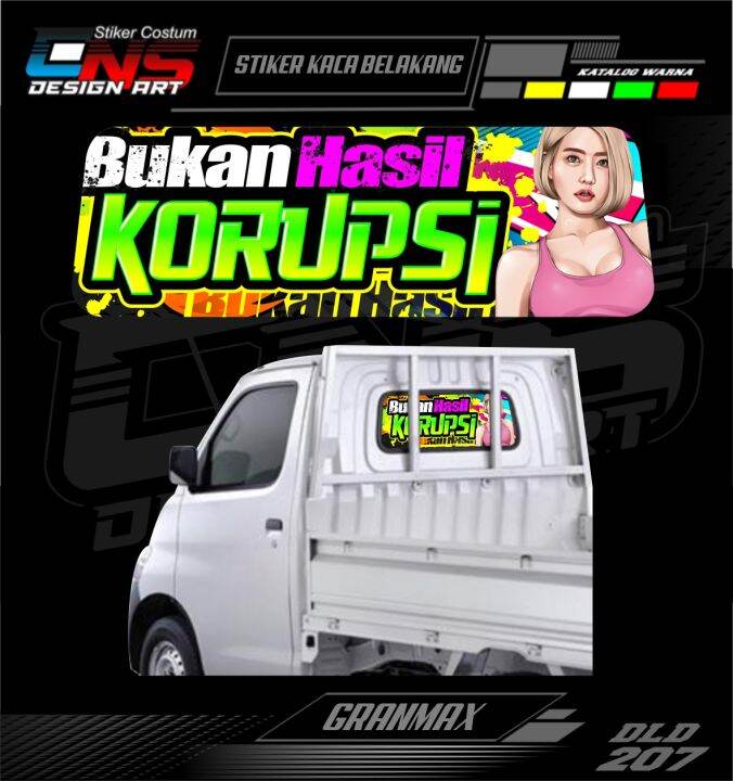Stiker Kaca Belakang Pick Up GRANMAX Custom Bisa Request Sticker Cewek ...