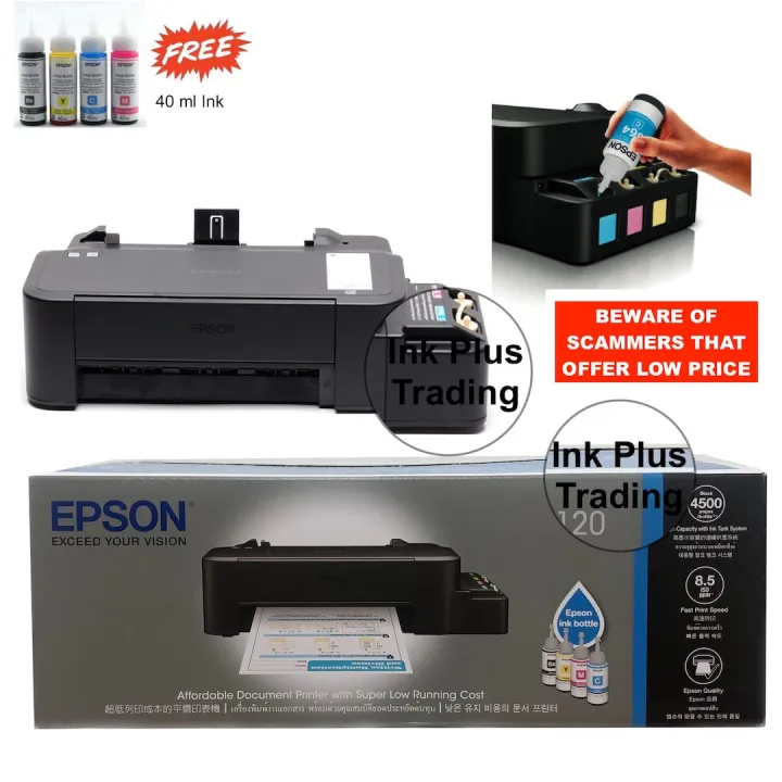Epson Original ink 40ml ( 664 101 % Original ) Bottle for L121 / L120 / L100 / L110 / L120 ...