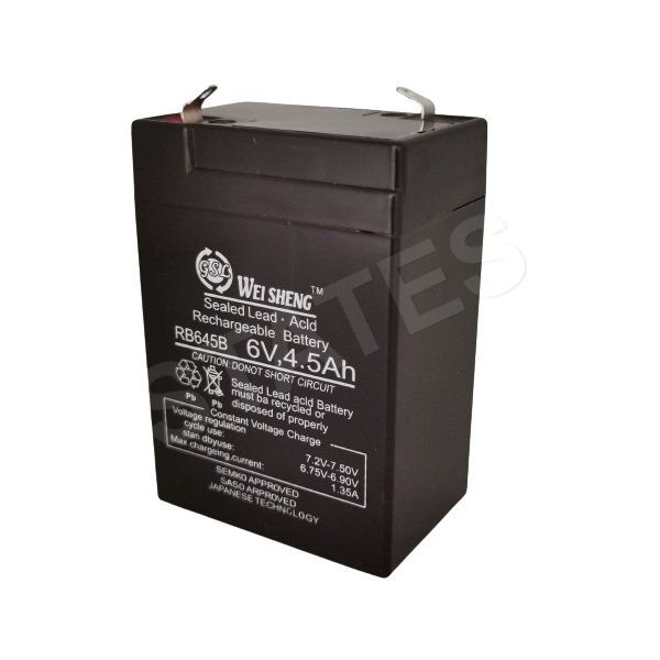 WEI SHENG 6V 4.5Ah Rechargeable Sealed Lead Acid Battery - RB645 | Lazada
