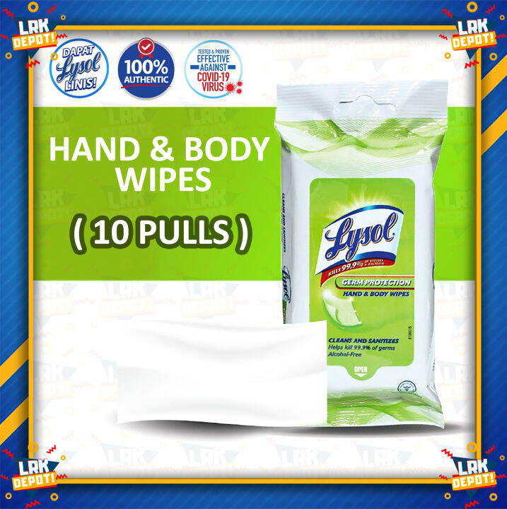 LYSOL Germ Protection Hand and Body Cleansing Wipes (10 Sheets per pack ...