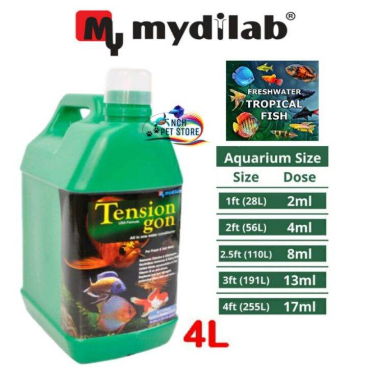 ORIGINAL 4L MYDILAB® Tension Gon Premium Anti-Chlorine for Fish (USA ...