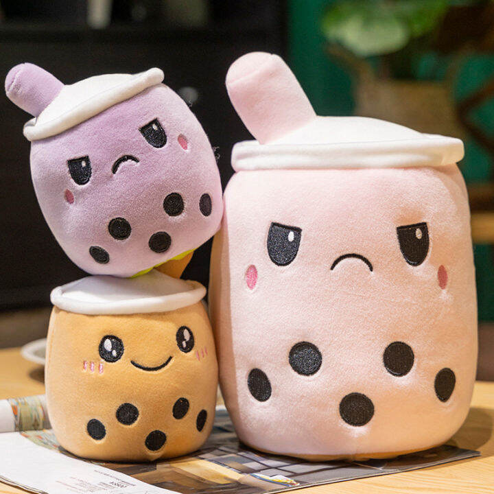 1525ซม. Flip Bubble Tea Plush ของเล่น Emotion Sad To Happy Turn Over ...