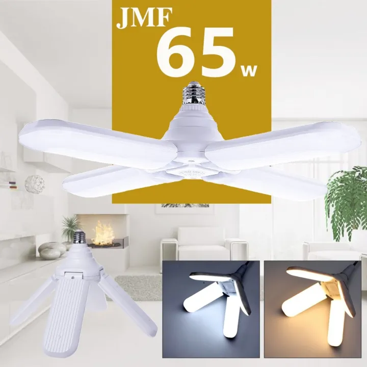 Telecorsaหลอดไฟ LED 65W (ทรงใบพัด 4 ใบพัด) พับได้ รุ่น Lightblub-Fan-65W-LED-01A-Song | Lazada.co.th