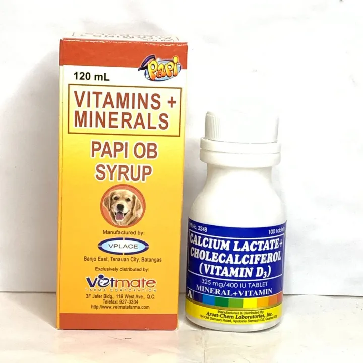 [SOUTH VET] 1 BOX PAPI OB SYRUP AND 1 PC ARVET D3 (CALCIUM LACTATE ...