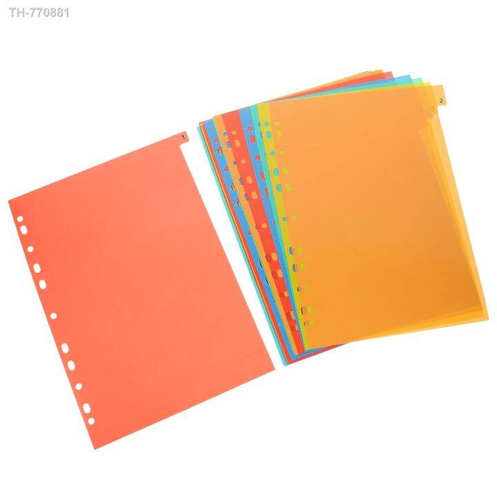 20 Sheets Organizer Binder Parts Plastic File Folder Paper Dividers ...