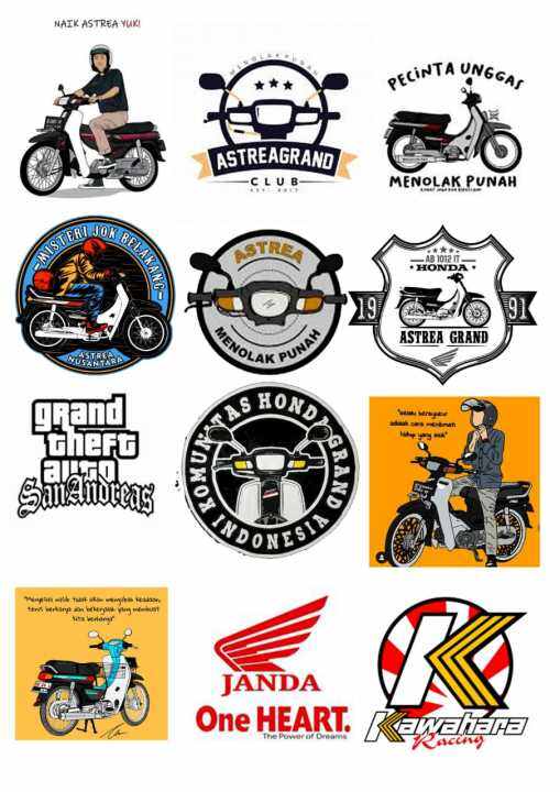 stiker astrea/stiker band/stiker honda gank/stiker herex | Lazada Indonesia