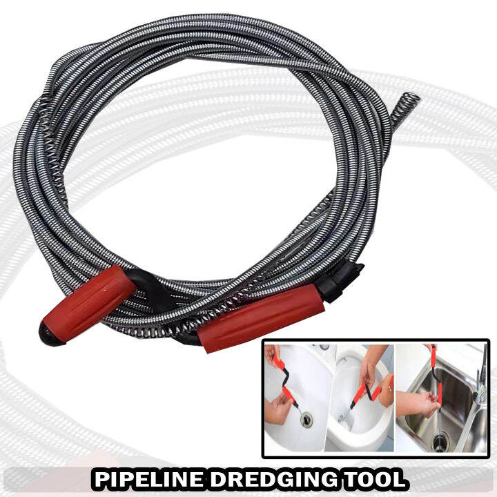 5m Drain Snake Panundot Snake Wire Dredging Tool Drain Cleaner Toilet ...