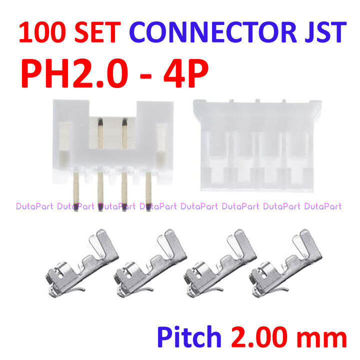 100 SET Connector JST PH2.0 - 4P - Male Female Pin Kaki Lurus 2.0mm | Lazada Indonesia