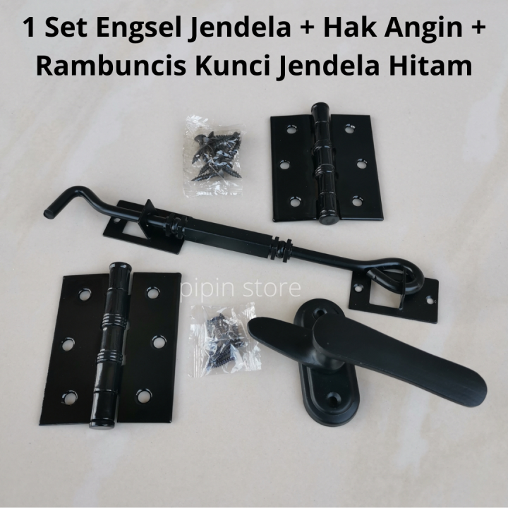 [COD] Paket Engsel Jendela Kayu 3 Inch Hitam - Hak Angin Cantolan ...