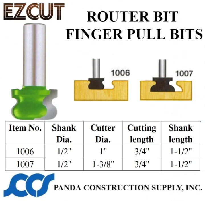 EZ CUT ROUTER BIT Finger Pull Bits 1/2 Shank | Lazada PH