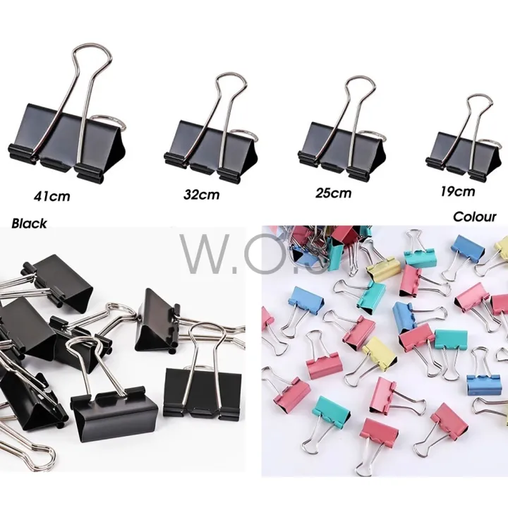 [Ready Stock](Black/Colour)(5 Size)Metal Binder Paper Clip / (Hitam ...