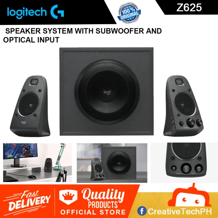 Logitech Z625 SPEAKER SYSTEM WITH SUBWOOFER AND OPTICAL INPUT Powerful THX Sound BUY NOW Z625 ...