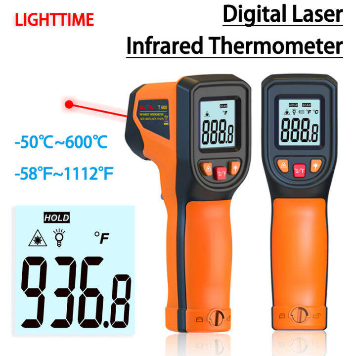 -50~600°C Digital Infrared Thermometer Non-contact Laser Temperature Meter Handheld Thermometer ...