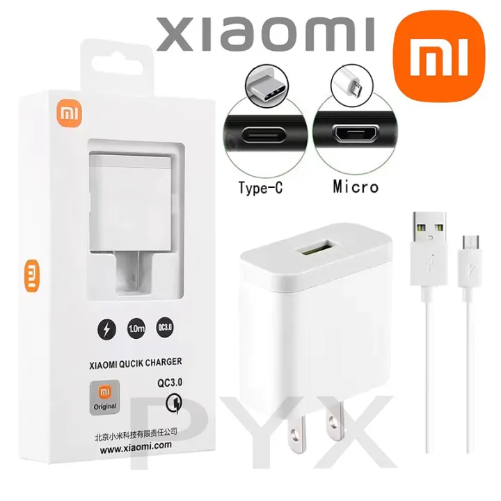 Original Xiaomi Charger Fast Charger Micro Usb Android Type-C 2A -5V-9V ...