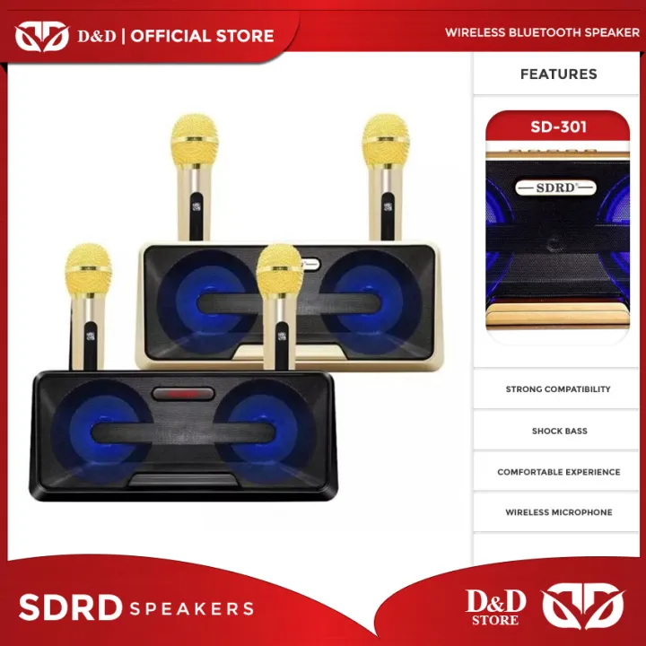 D&D | SDRD SD-301 Portable Wireless Speaker with Double Microphone ...