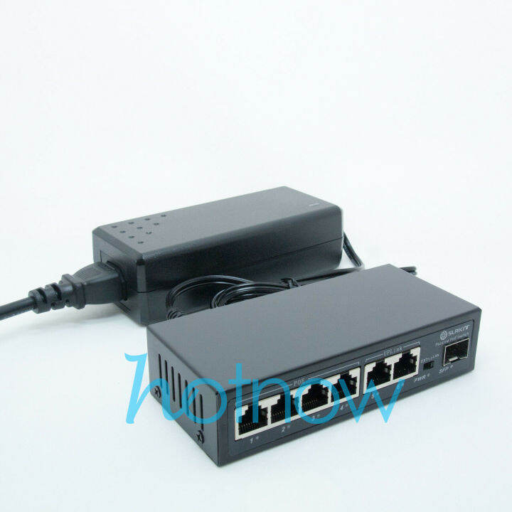 DSLRKIT 7 Ports 4POE 1SFP Gigabit Ethernet Passive PoE Switch Injector ...