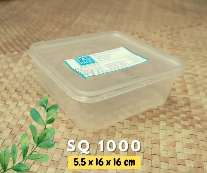 10pcs - 1000mL Microwavable Plastic container (Sq1000) (Microwaveable ...