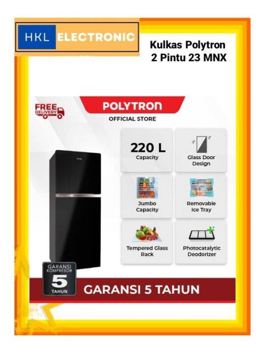 Kulkas Polytron Belleza 2 Pintu Kapasitas 220 Liter PRW 23 MNX | Lazada ...